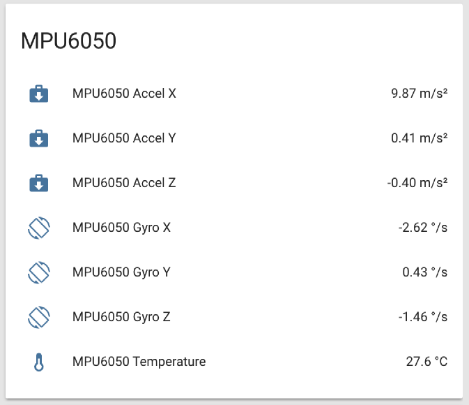 MPU6050 Accelerometer/Gyroscope Sensor - ESPHome - Smart Home Made Simple