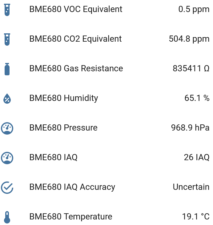 BME68x Temperature, Humidity, Pressure & Gas Sensor via BSEC2 - ESPHome ...